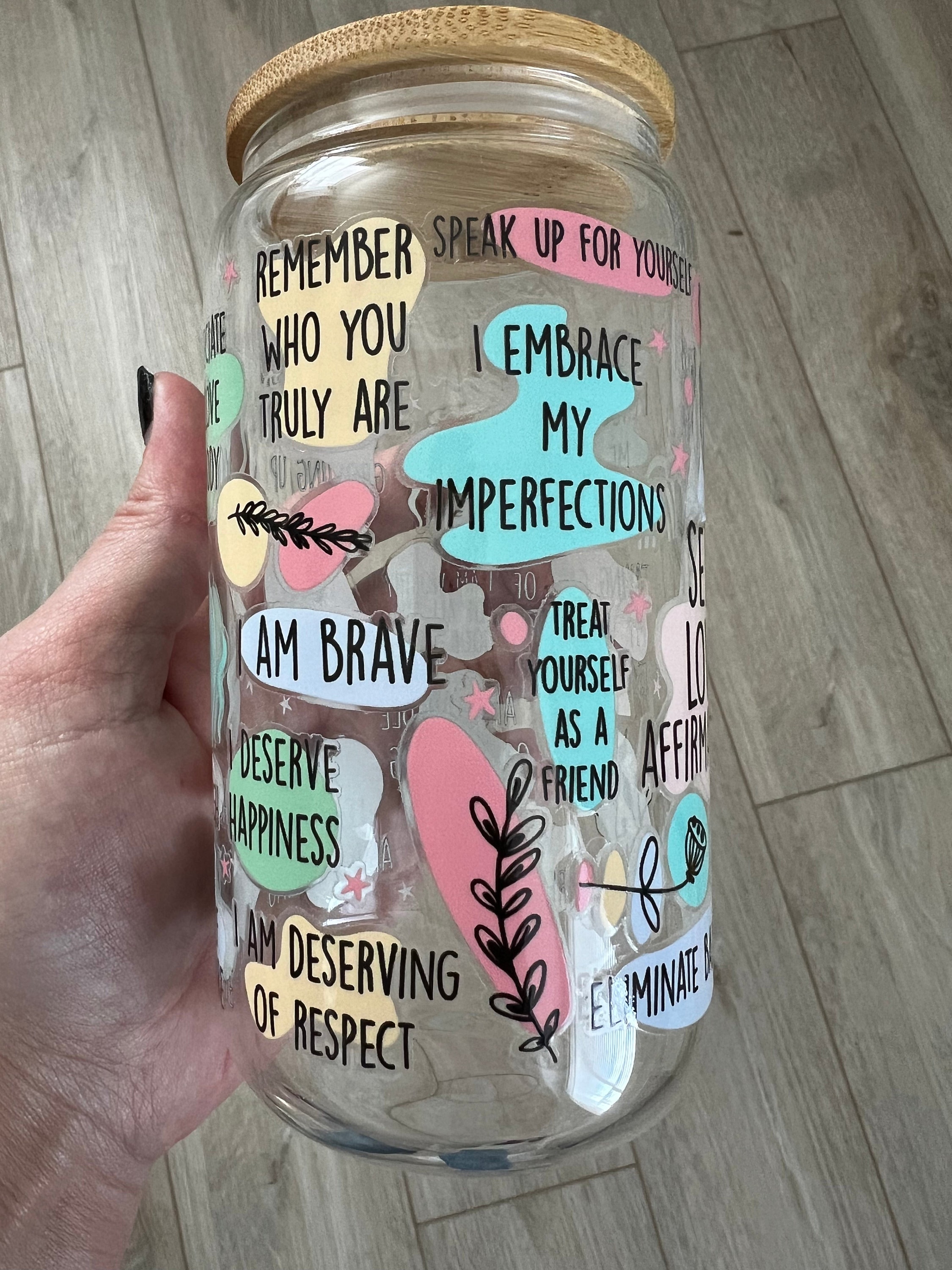 Self Love Affirmations 16 Oz Beer Can Glass - Etsy