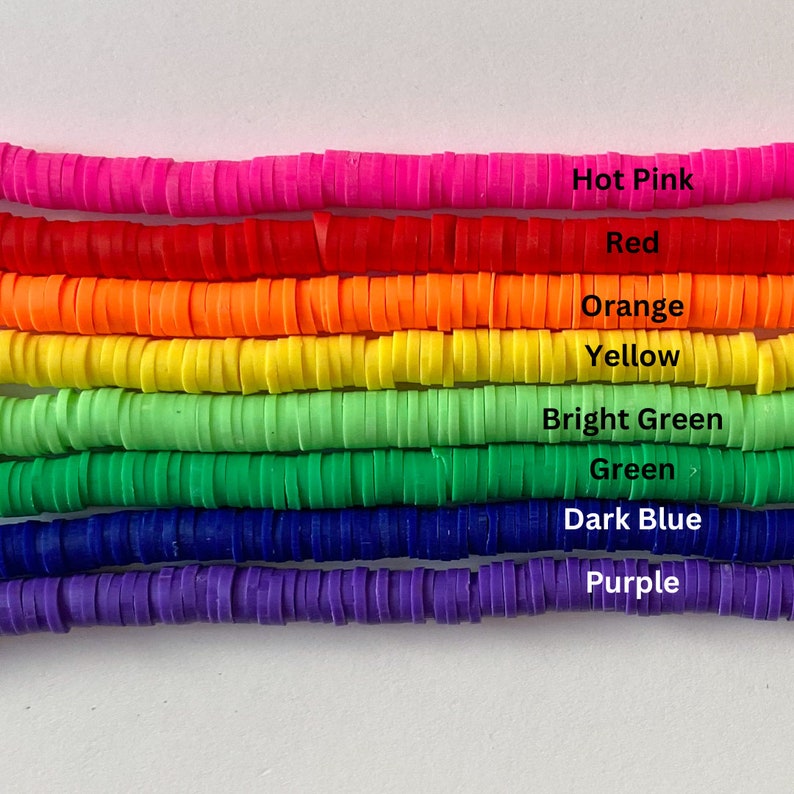 Custom Color Block Bracelet | Heishi Beaded Bracelet | Clay Bead ...