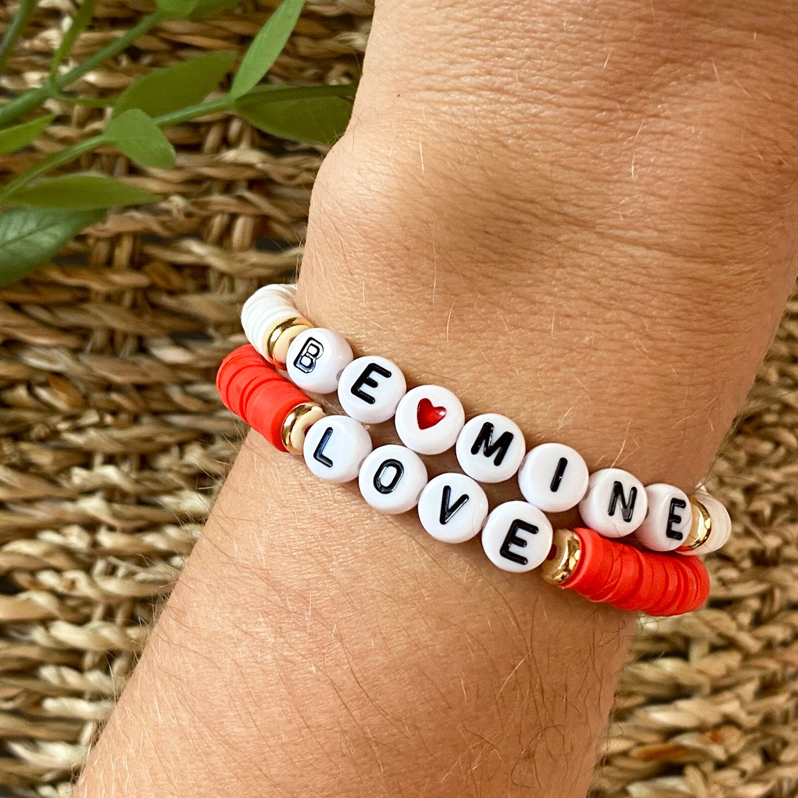 Valentine’s Day Word Bracelets | Valentine’s Day Bracelet | Heishi ...