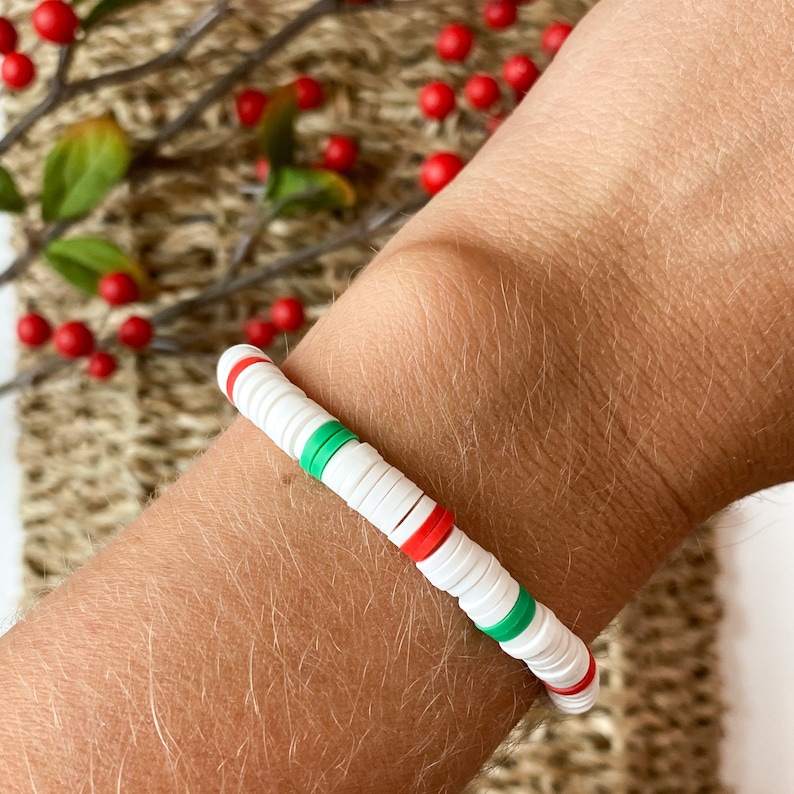 Holiday Bracelet | Christmas Bracelet | Heishi Beaded Bracelet | Word ...