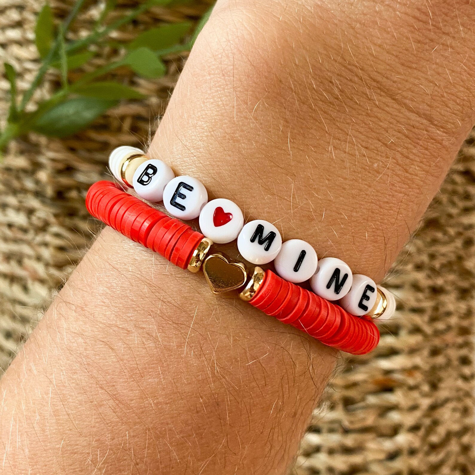 Valentine’s Day Word Bracelets | Valentine’s Day Bracelet | Heishi ...