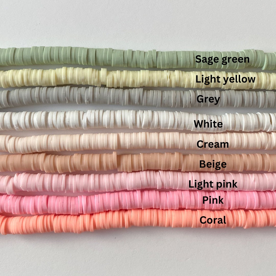 Custom Color Block Bracelet | Heishi Beaded Bracelet | Clay Bead ...