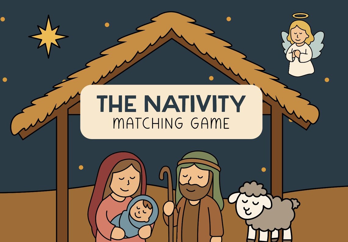 Nativity Matching Game for Kids | Printable Christmas Activity (digital ...