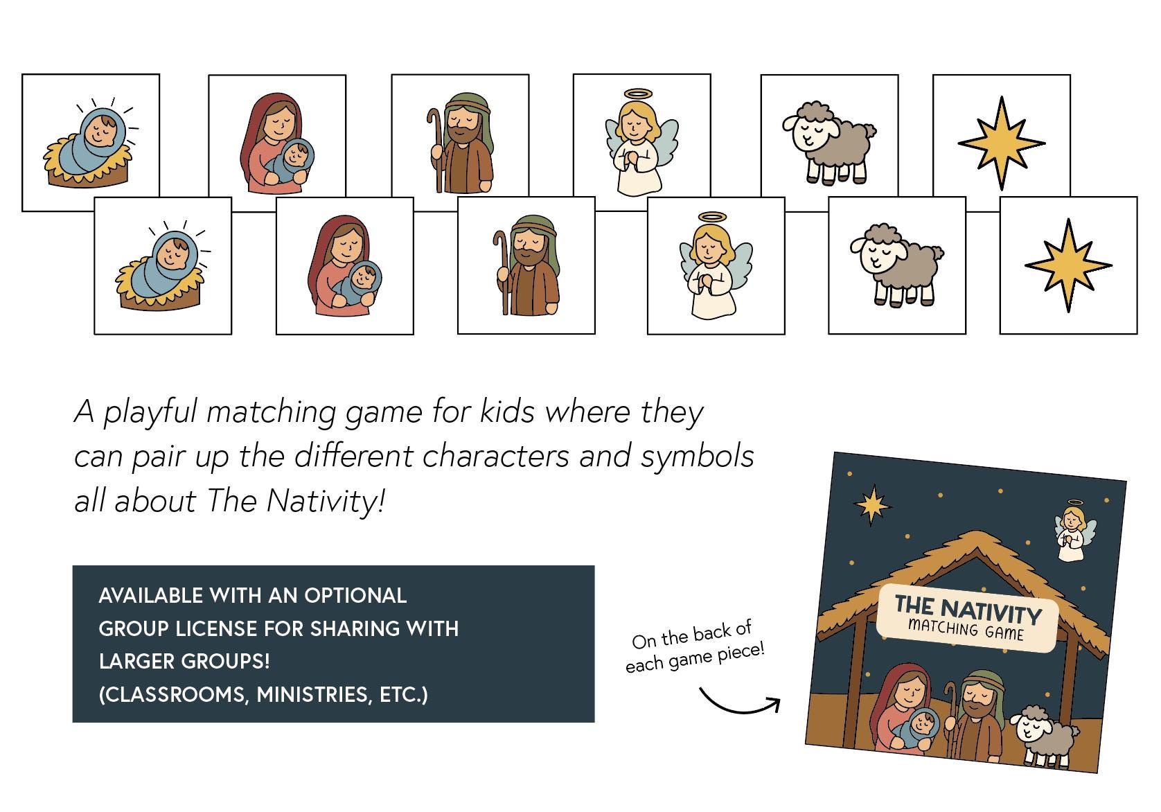 Nativity Matching Game for Kids | Printable Christmas Activity (digital ...