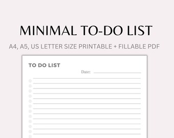 Minimalistic to Do List Printable,simple Tasks List, Productivity ...