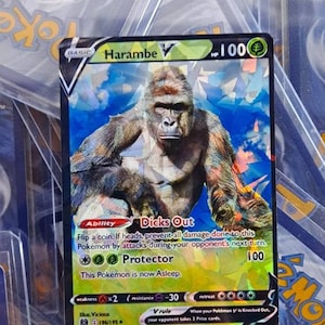 Harambe Pokémon Card - Etsy
