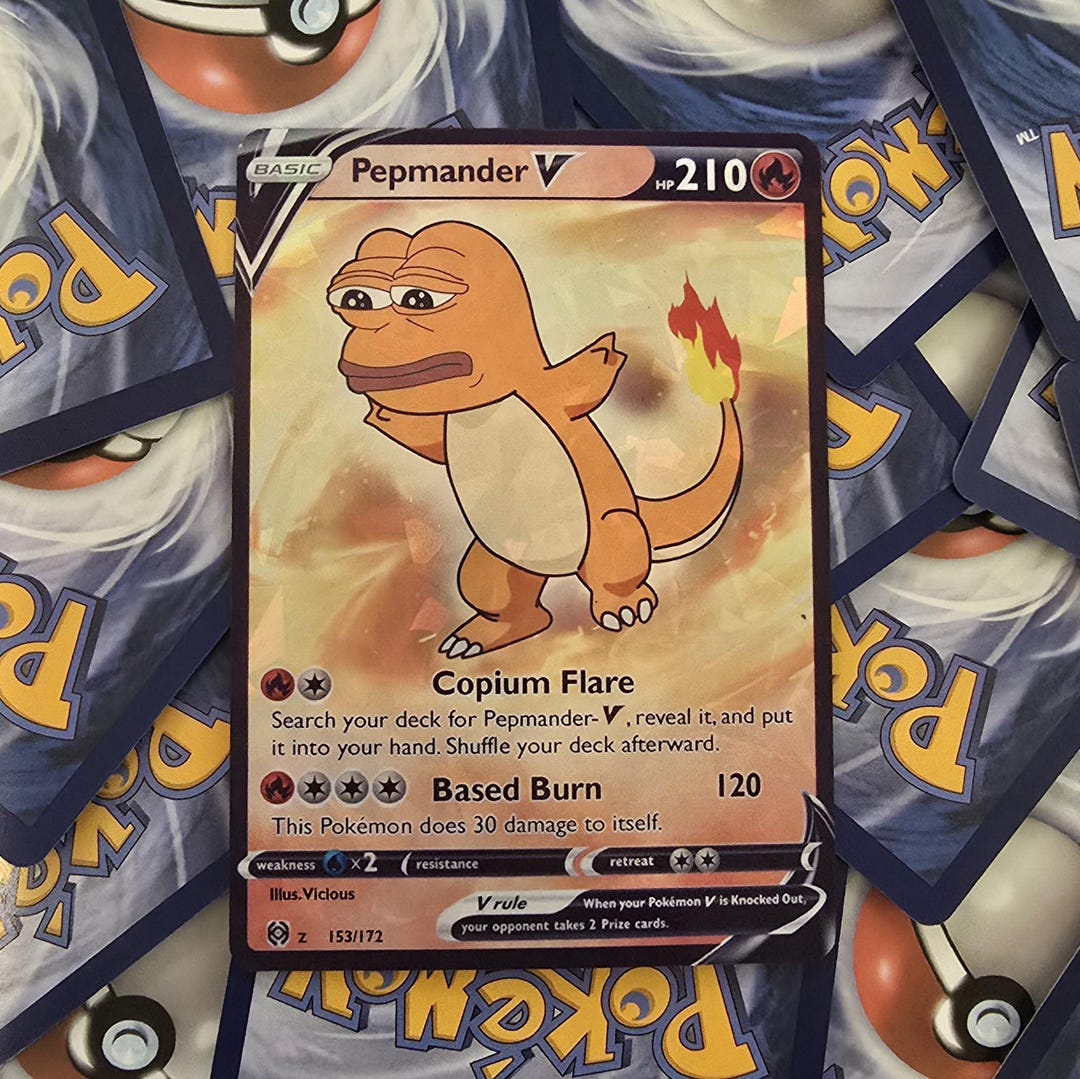 Pepemander Pokemon Card - Pepe and Charmander - Etsy
