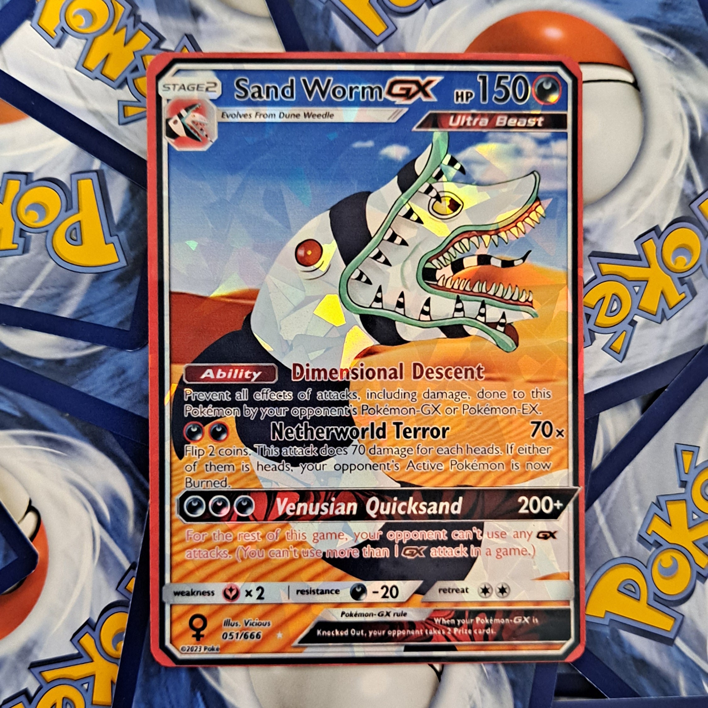 Beetlejuice Sand Worm Pokemon Card - Etsy