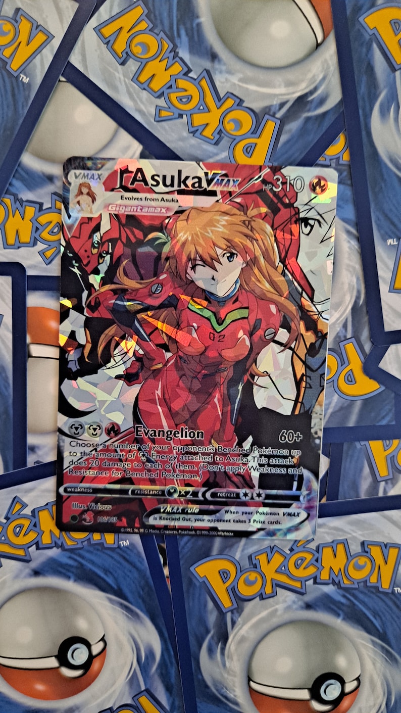Asuka Langley and Rei Ayanami Pokemon Card Bundle - Neon Genesis ...