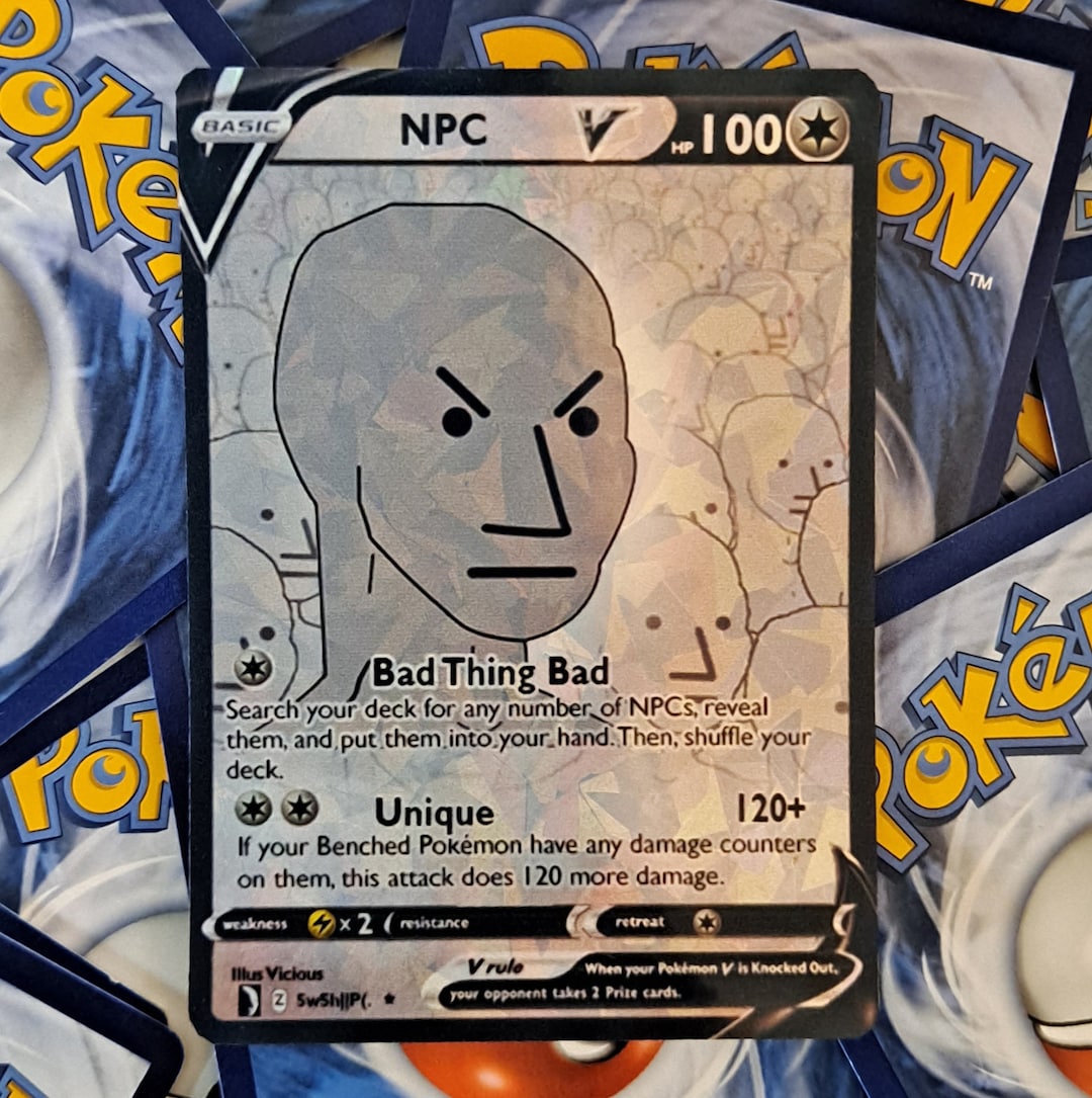 Npc Meme Pokemon Card - Etsy