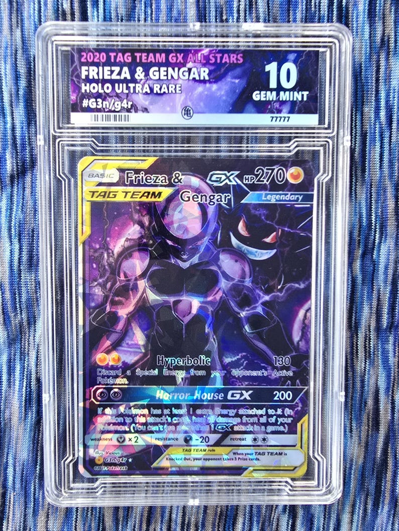 Frieza and Gengar Tag Team Pokemon Card W/ Custom Slab - Etsy