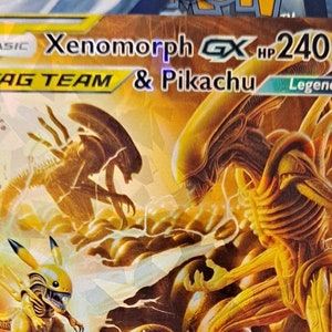 Xenomorph and Pikachu Tag Team Pokemon Card - Etsy