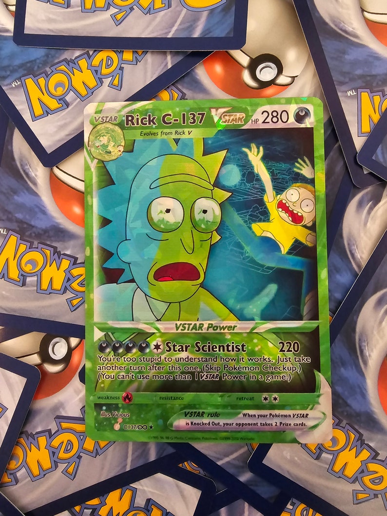 Rick C137 Pokemon Card - Rick and Morty - Etsy