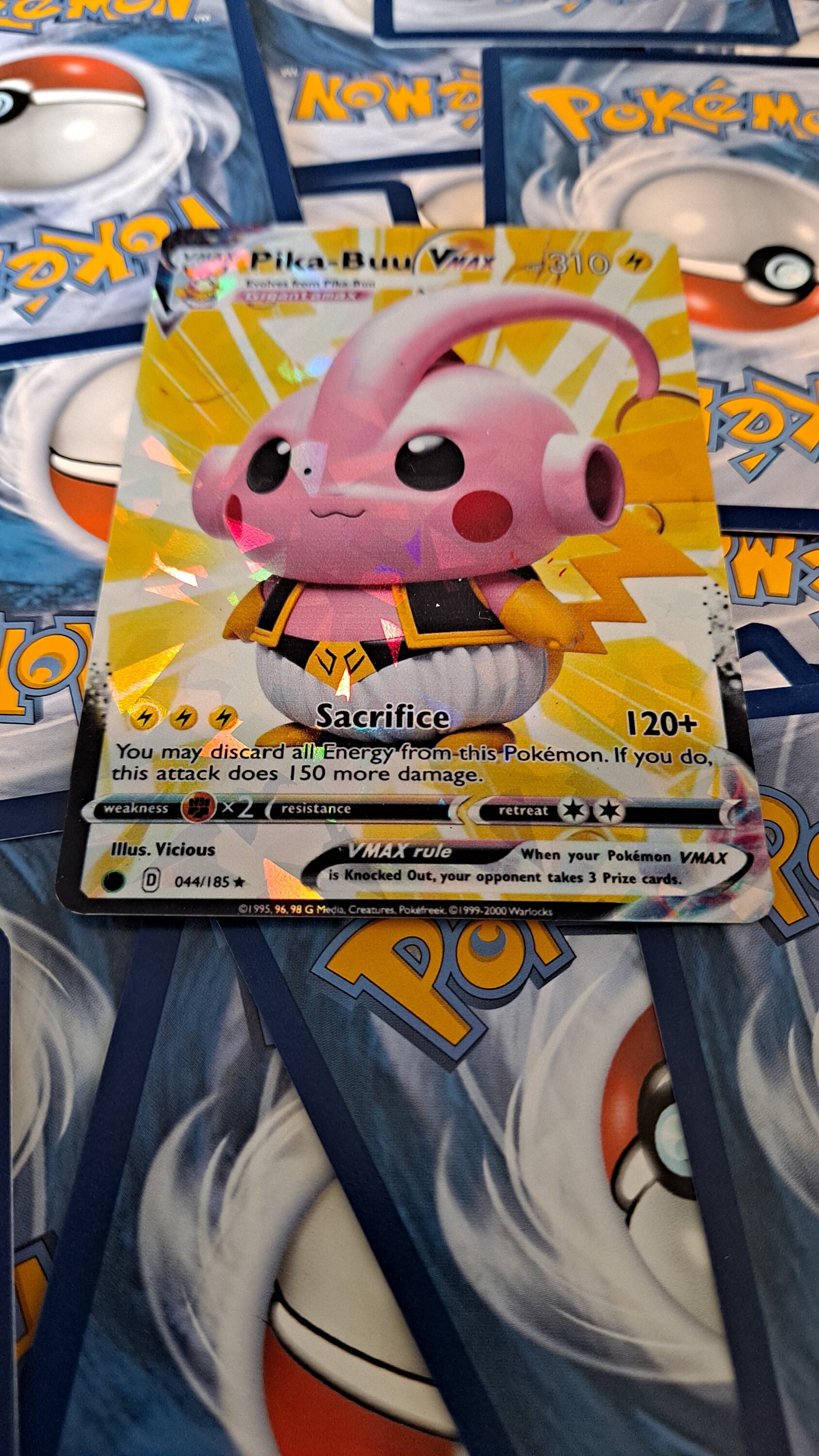 Pikachu and Majin Buu Fusion Pokemon Card - Pika-buu - Etsy