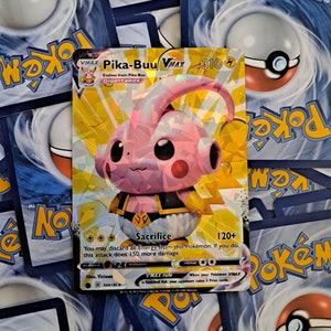 Pikachu and Majin Buu Fusion Pokemon Card - Pika-buu - Etsy