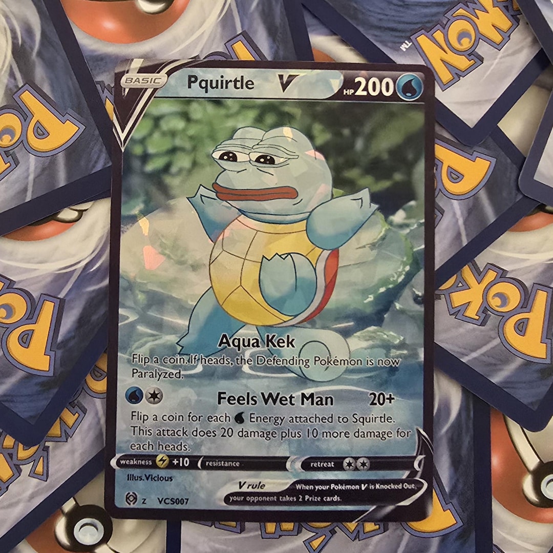 Psquirtle Pokemon Card - Pepe and Squirtle - Etsy