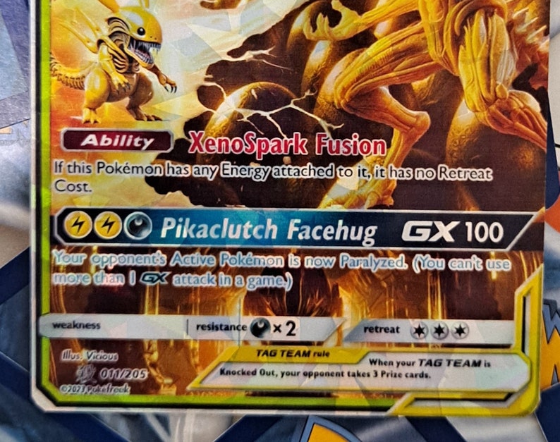 Xenomorph and Pikachu Tag Team Pokemon Card - Etsy Australia