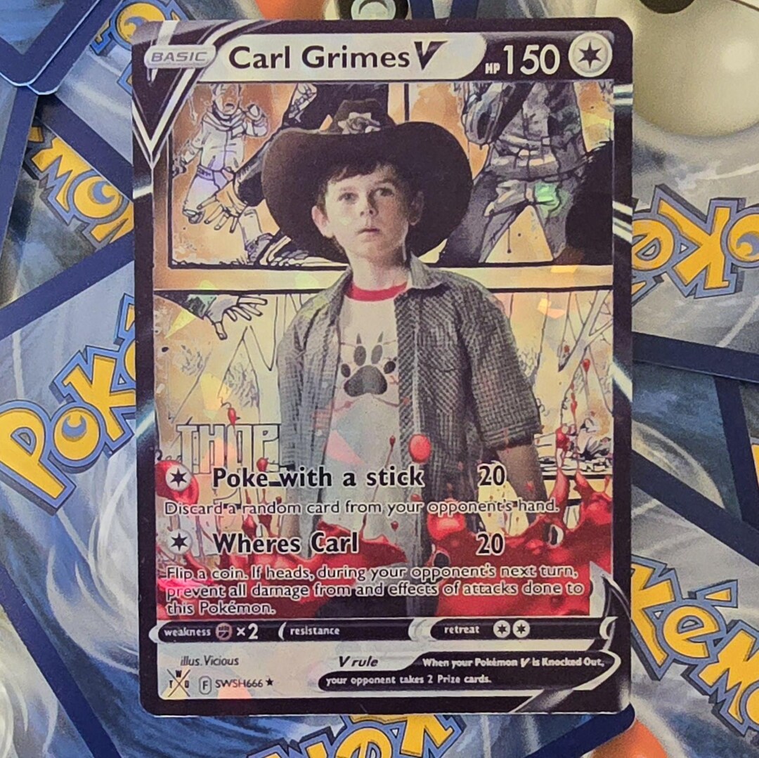 Carl Grimes Pokemon Card - V Basic -the Walking Dead - TWD - Etsy