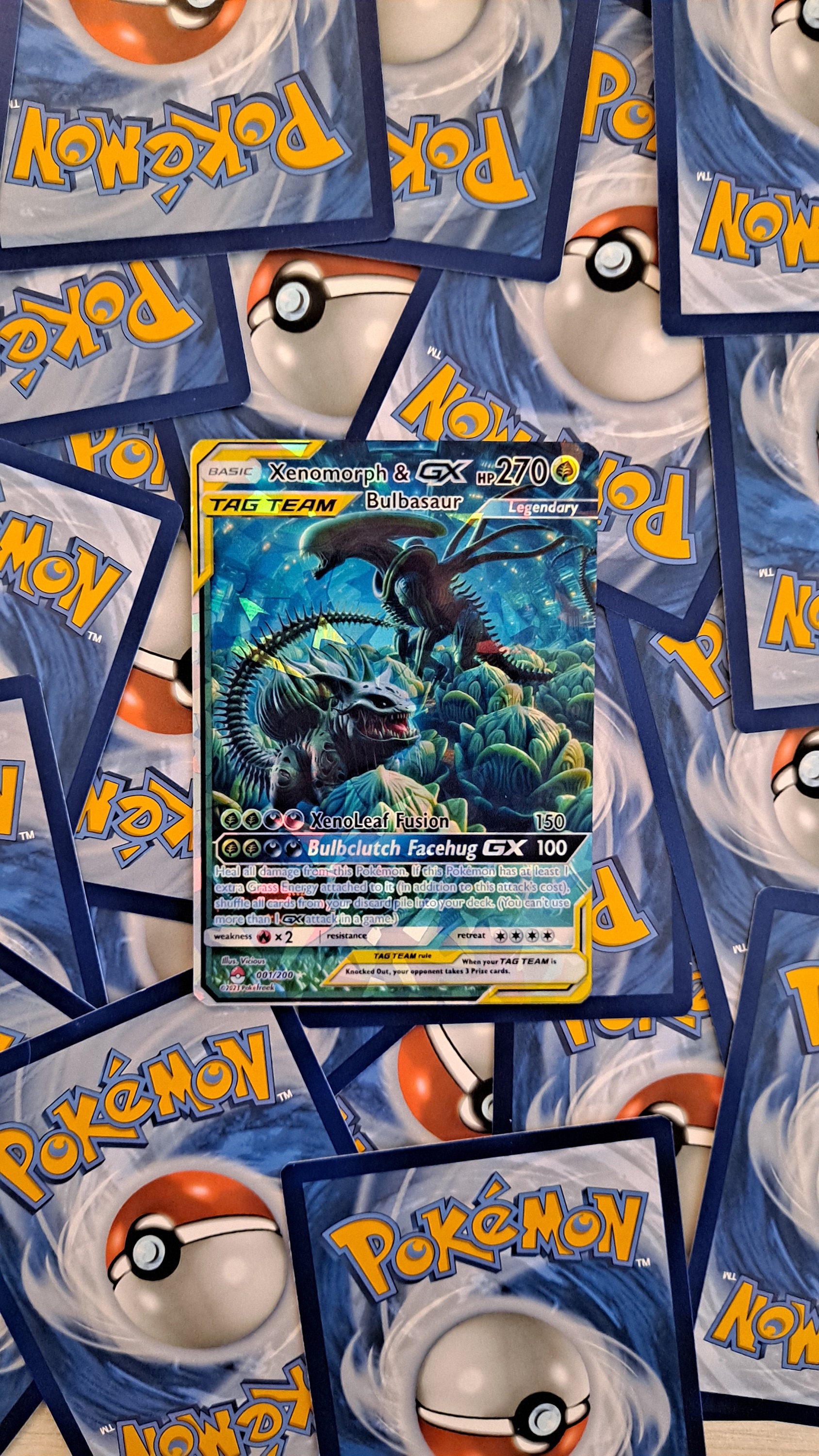 Bulbasaur and Xenomorph Tag Team Pokemon Card - Etsy