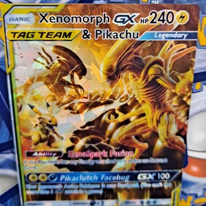 Xenomorph and Pikachu Tag Team Pokemon Card - Etsy