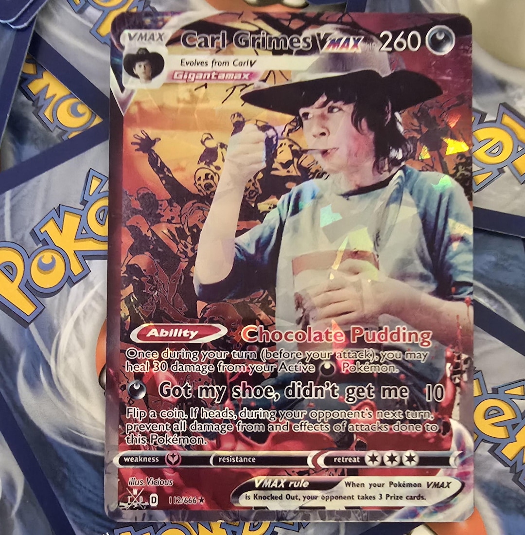 Carl Grimes Pokemon Card - Vmax -the Walking Dead - TWD - Etsy