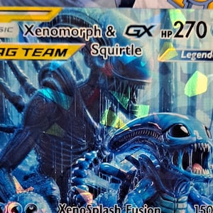 Squirtle and Xenomorph Tag Team Pokemon Card - Etsy