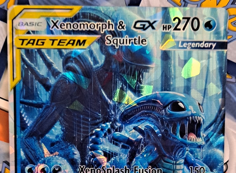 Squirtle and Xenomorph Tag Team Pokemon Card - Etsy