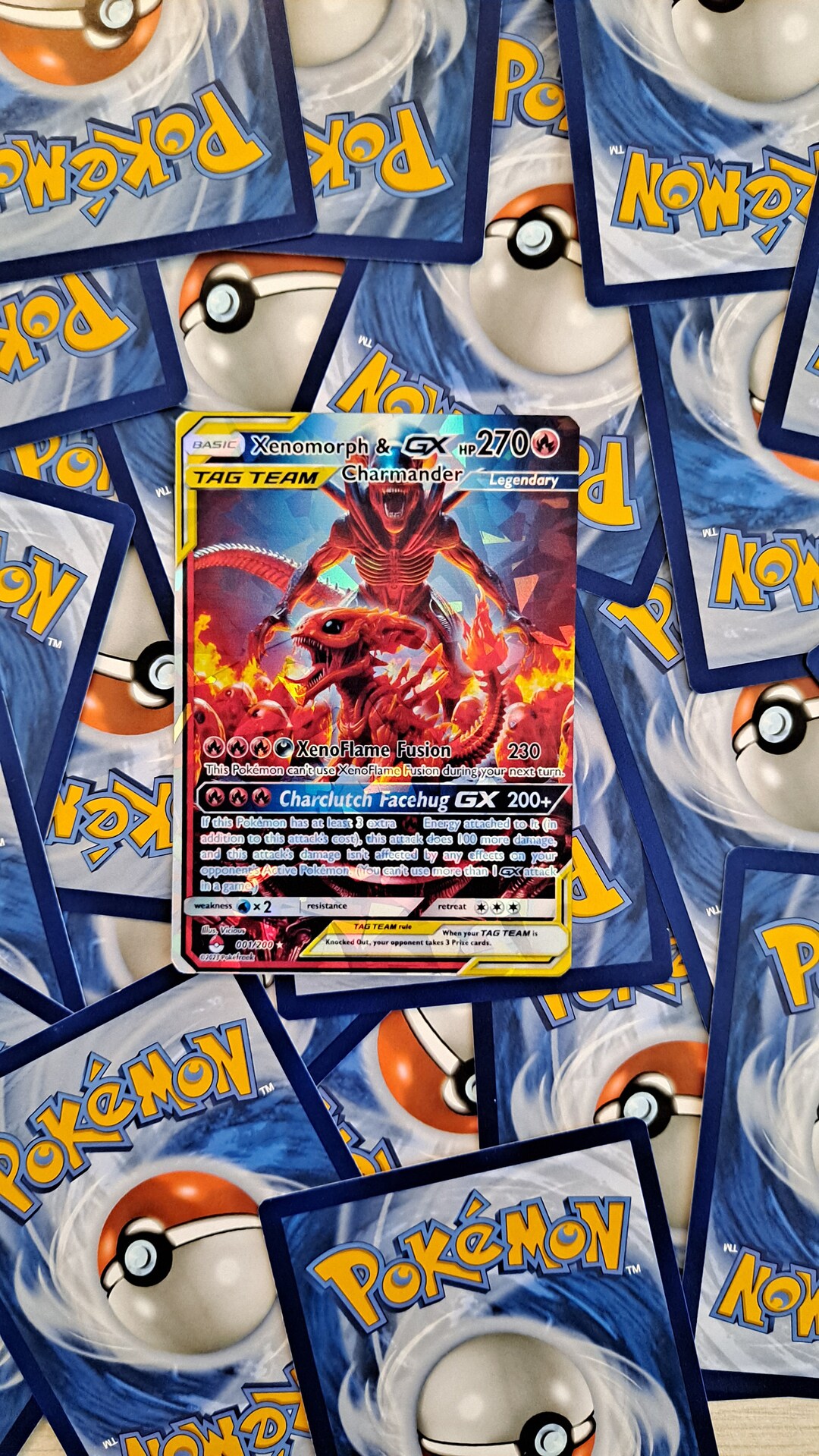 Charmander and Xenomorph Tag Team Pokemon Card - Etsy