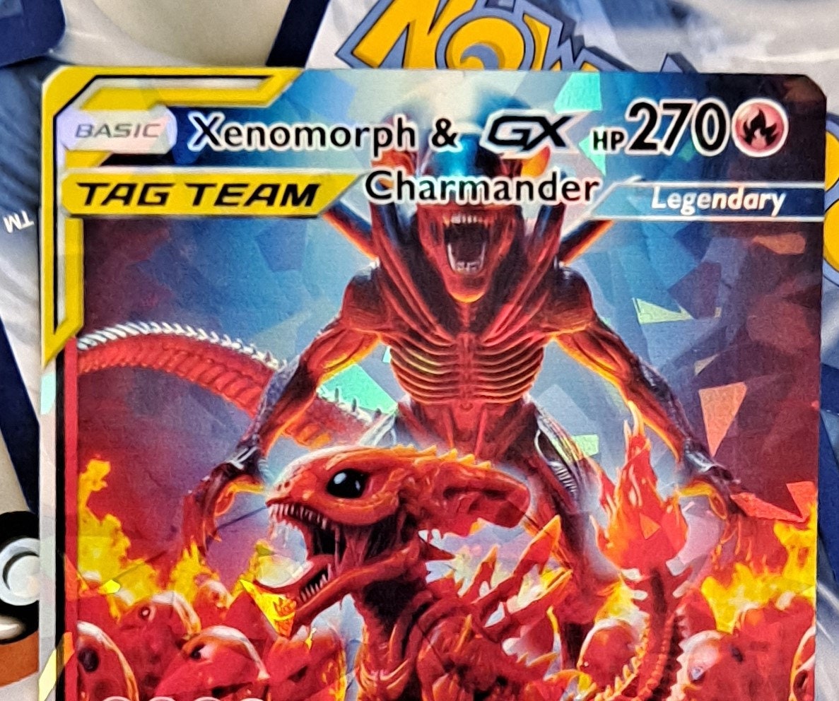 Charmander and Xenomorph Tag Team Pokemon Card - Etsy