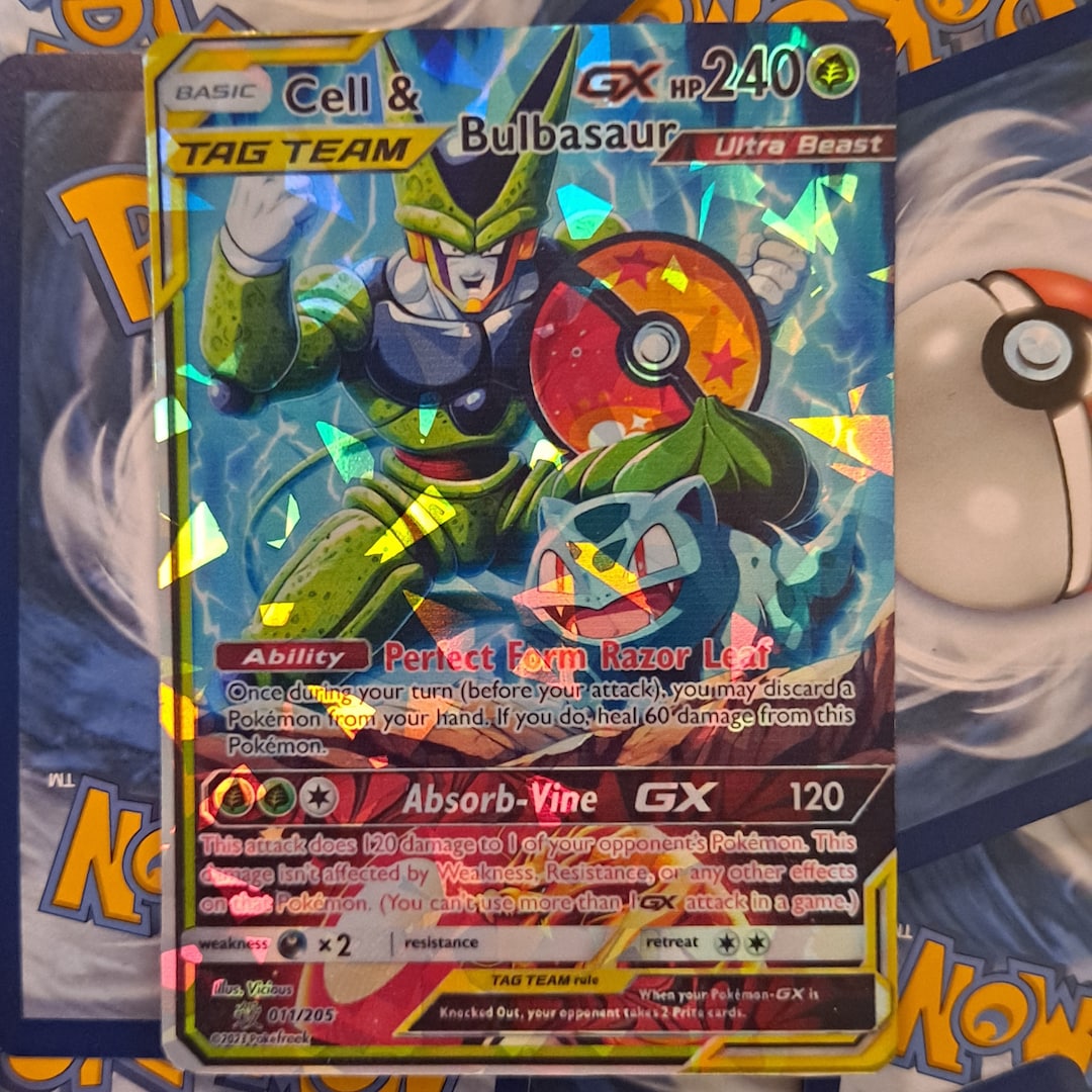 Bulbasaur and Cell Tag Team Pokemon Card - Etsy