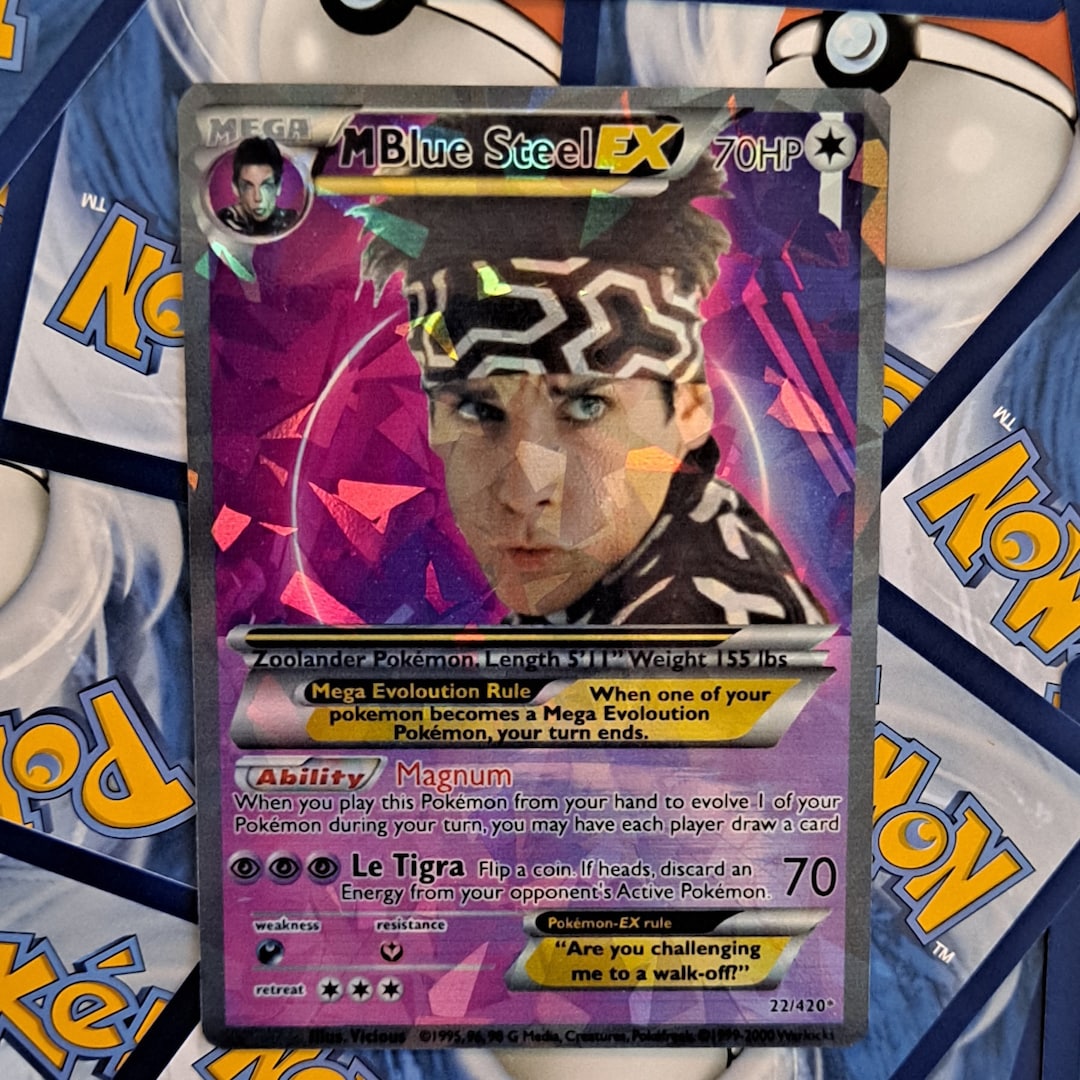 Blue Steel Zoolander Pokémon Card Custom - Etsy