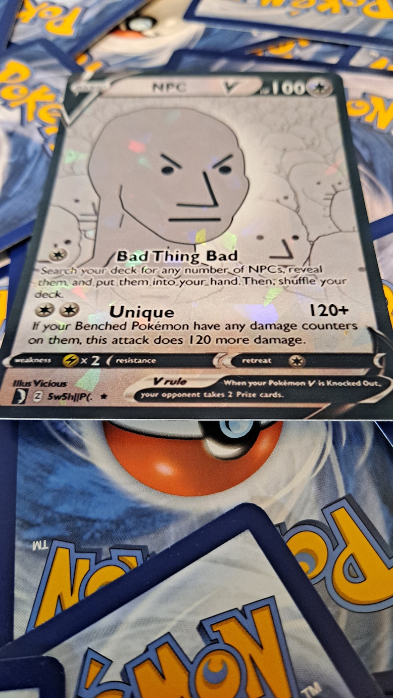 Npc Meme Pokemon Card - Etsy