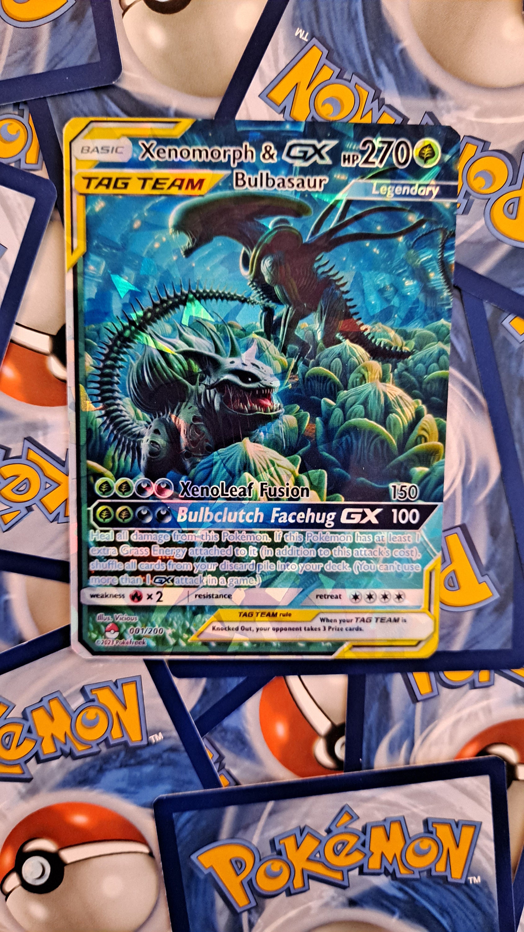 Bulbasaur and Xenomorph Tag Team Pokemon Card - Etsy