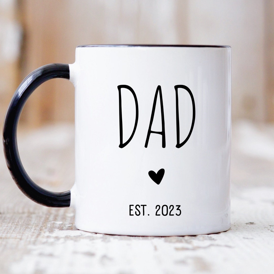 Personalized Dad Est Mug, New Dad Mug, Pregnancy Reveal for Husband ...