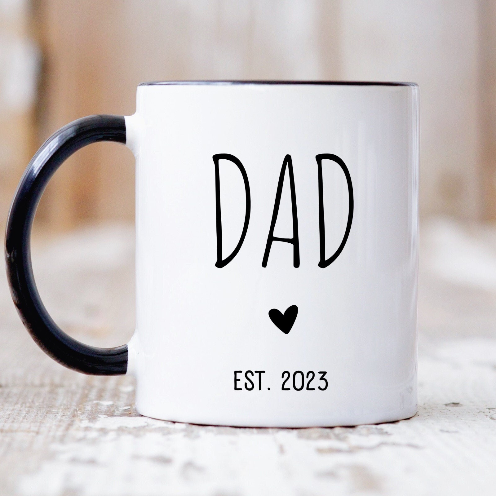 Personalized Dad Est Mug, New Dad Mug, Pregnancy Reveal for Husband ...