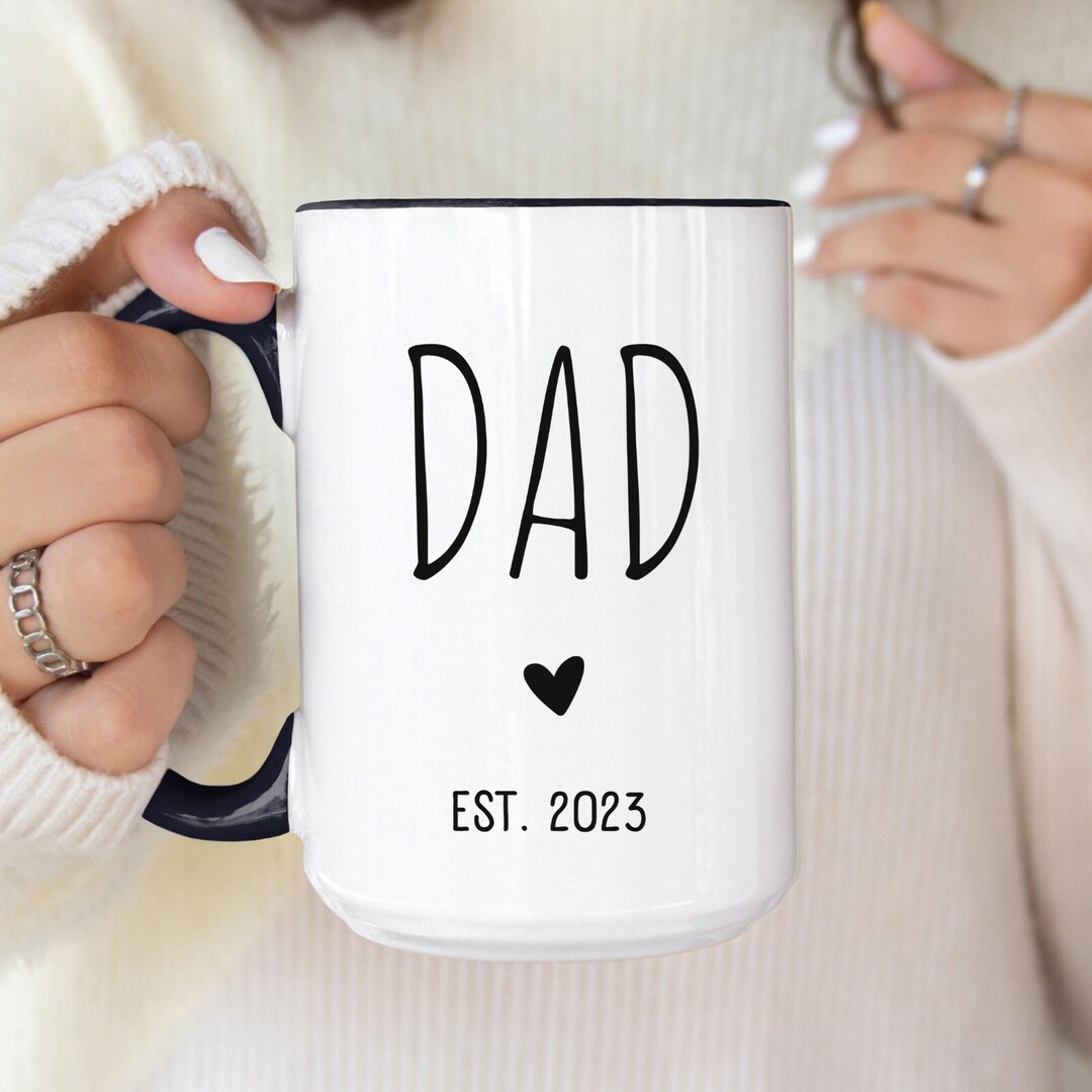 Personalized Dad Est Mug, New Dad Mug, Pregnancy Reveal for Husband ...