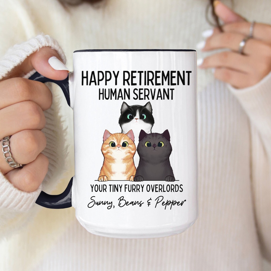 Custom Cat Mug, Retirement Gifts for Cat Lovers, Personalized ...