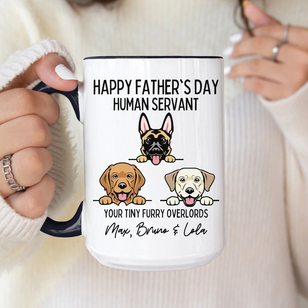 Personalized Happy Father's Day Dog Mug, Custom Dog Mug, Dog Dad Mug ...