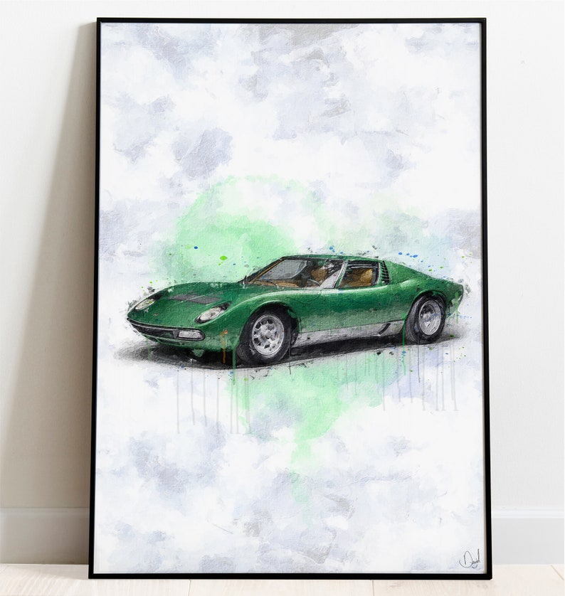 Lamborghini Miura Art Print / Classic Lambo Poster / Classic - Etsy