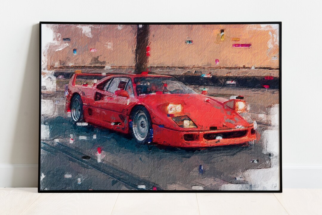 Ferrari F40 Art Print / Ferrari Poster / Classic Car Print / Vintage ...
