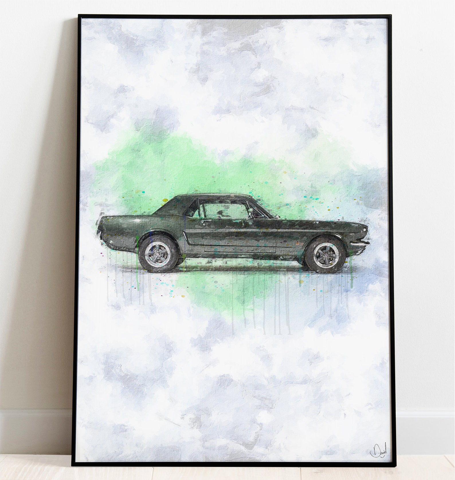 Ford Mustang Art Print / Mustang Poster / Classic Car Print / Vintage ...