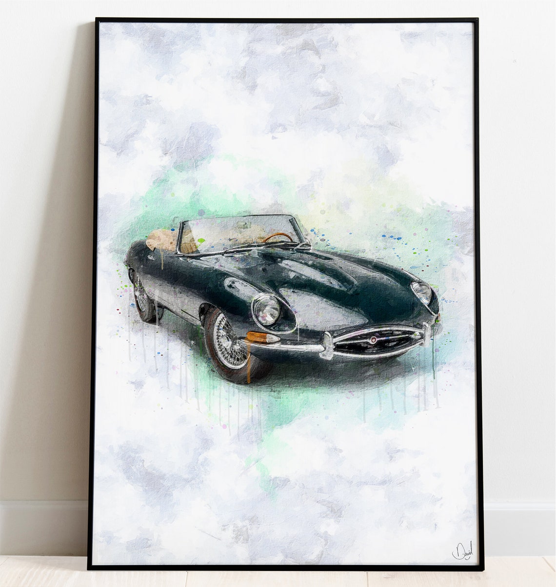 Jaguar E-type Art Print / Classic Jag Poster / Classic Car Print ...