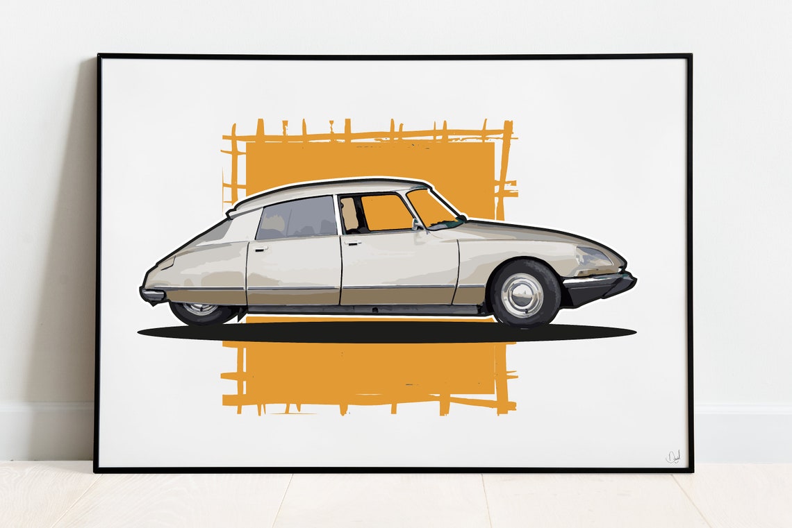 Citroen DS Retro Art Print / Classic Citroen Poster / Classic Car Print ...