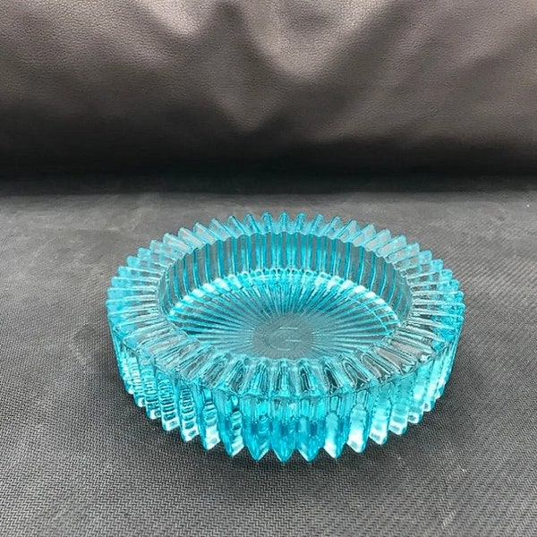 Vintage Blue Ashtray - Etsy