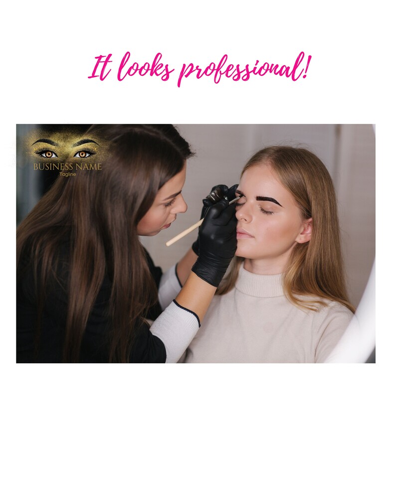 Golden Spark Eyebrows and Lashes Business Logo B/W Background - Etsy