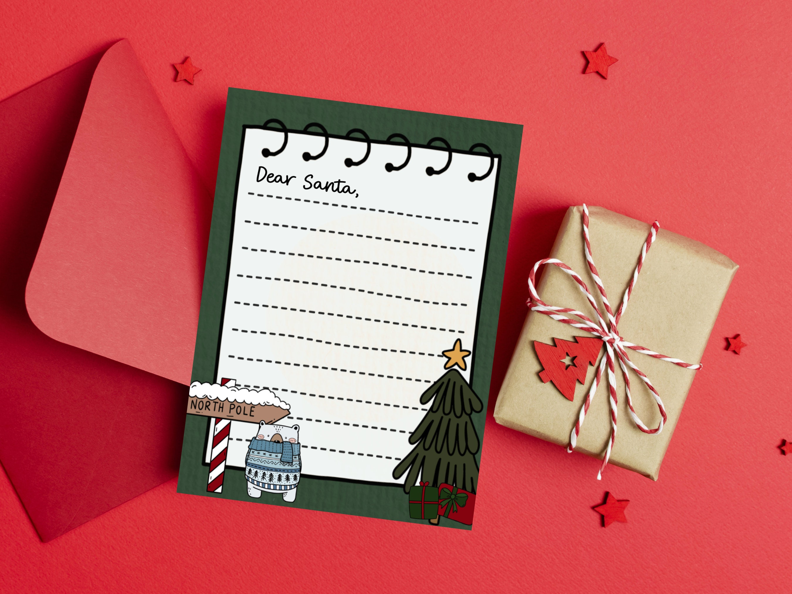Carta a Santa / Plantilla de Carta para Niños a Santa / - Etsy España