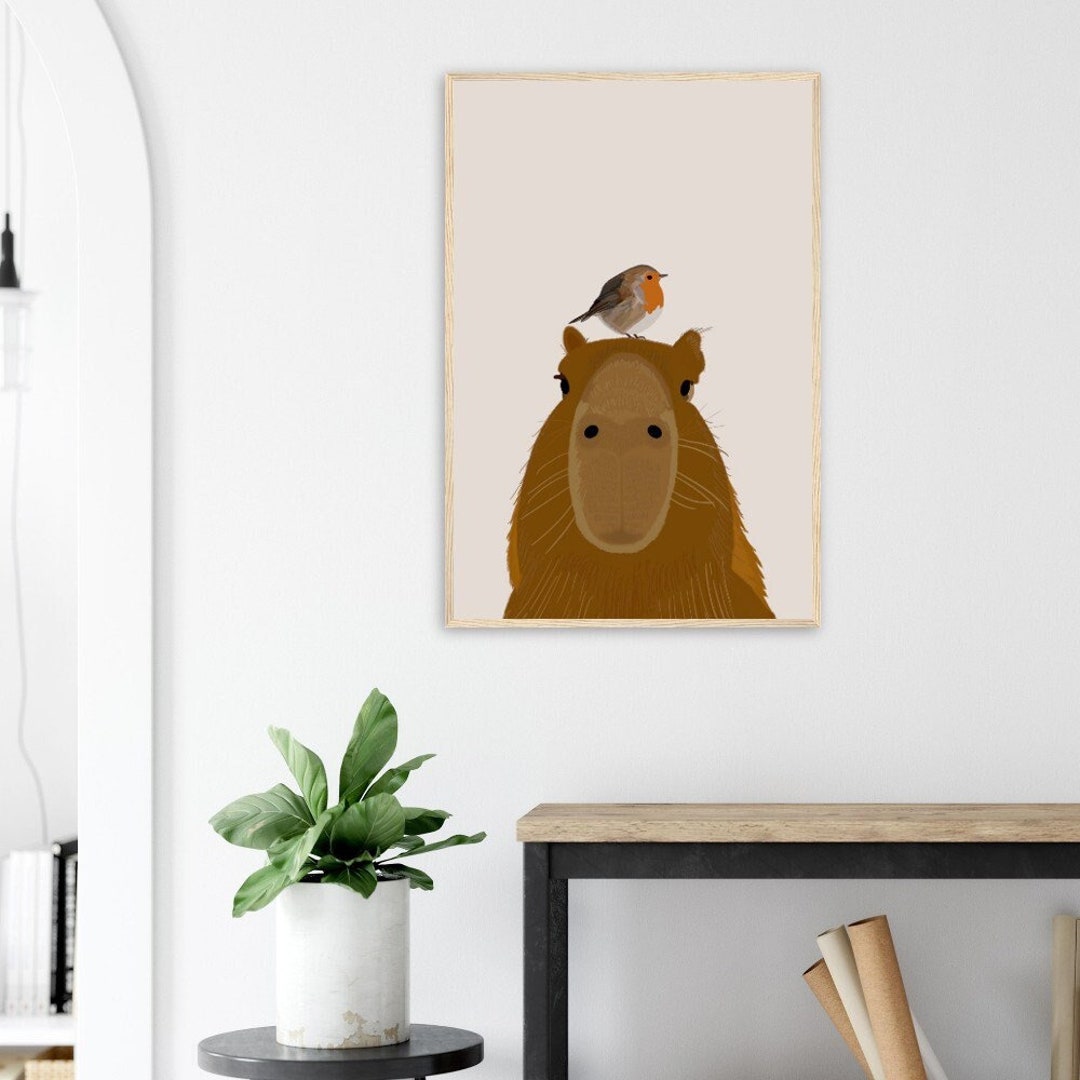 Capybara-wall Art-retro Framed-nursery-kids-capybaras-colorful-hand ...