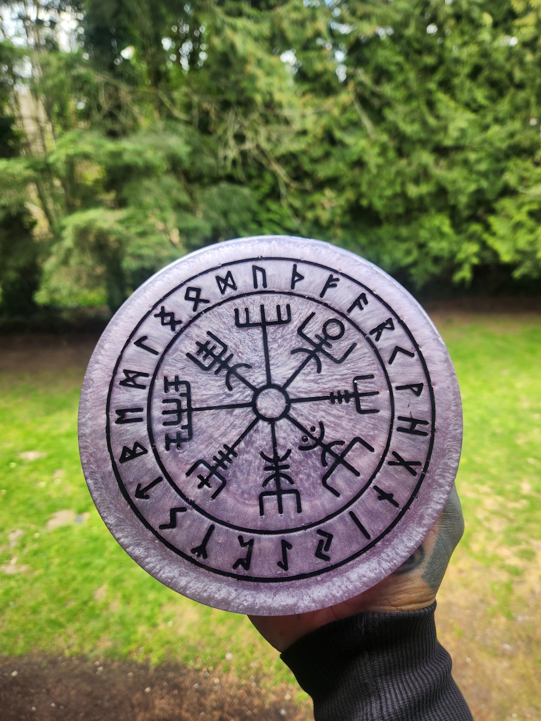 Vegvisir Rune Slab for Charging Rune, Crystals, for Guidance, Altars ...