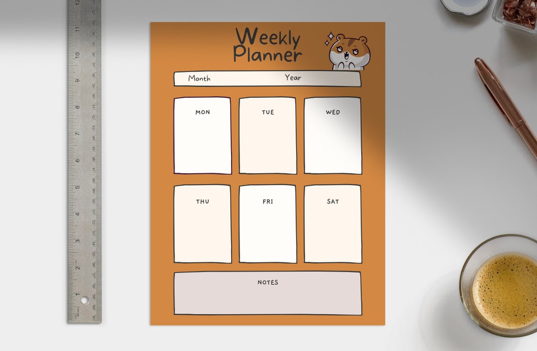 Editable Monthly Planner| Printable, Digital Download| 8.5x11. Cute ...