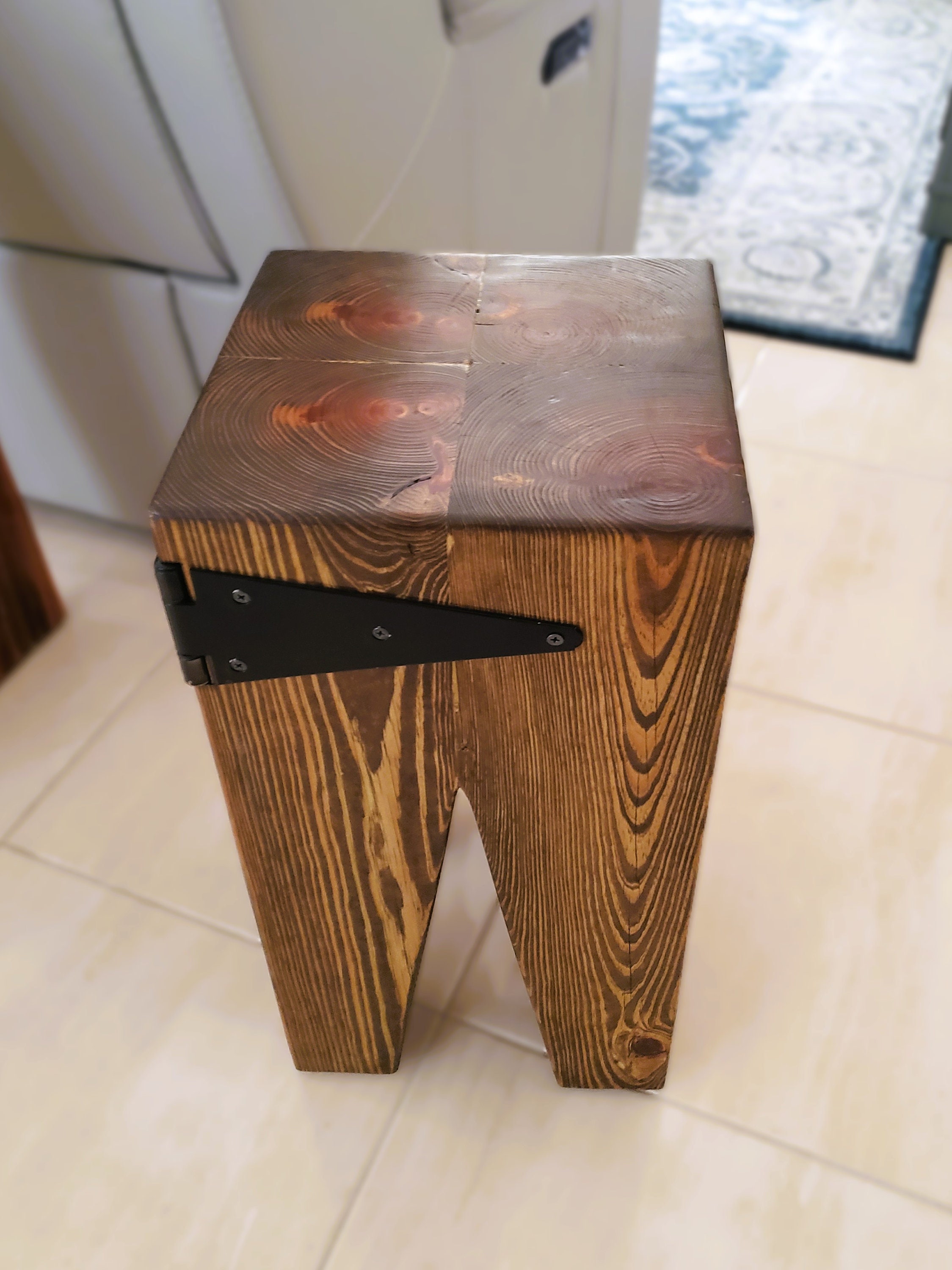 Stool and Side Table - Rustic Tulum Style - Wood Stool, Wood Side Table ...